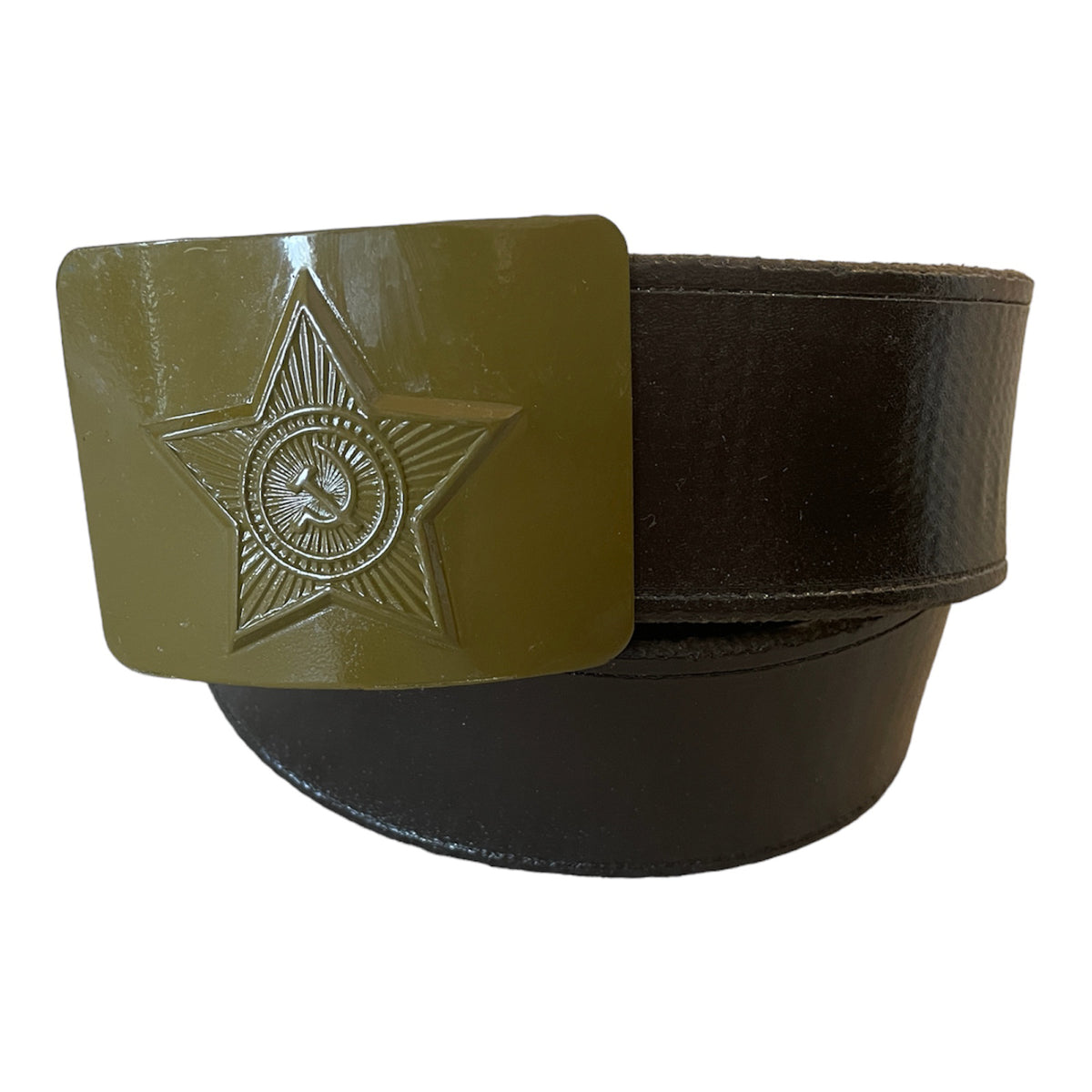 Soviet Russian USSR Military Army Soldier Belt Leather Imitation Metal