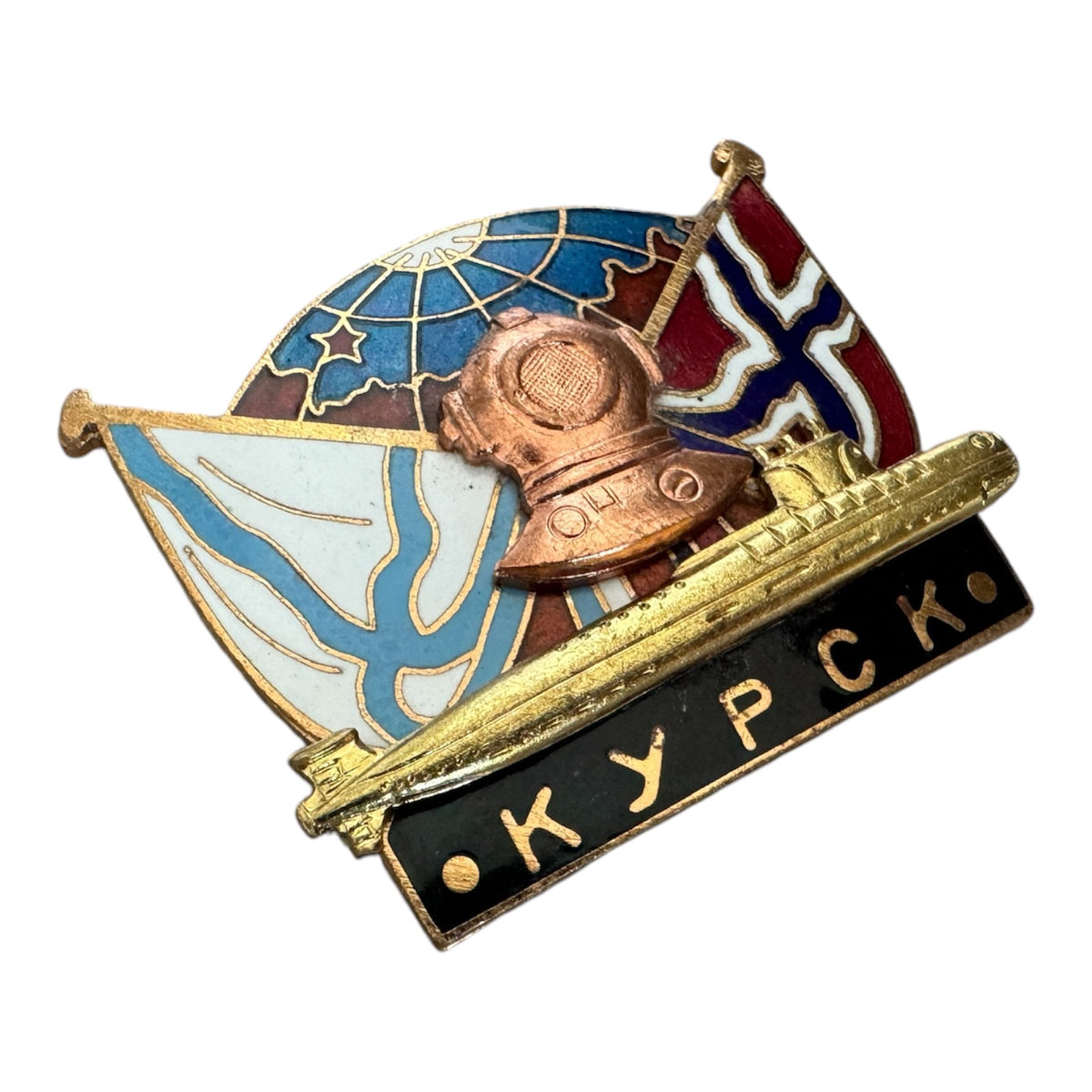 Kursk K-141 Nuclear Submarine Rescue Operation Badge Russia Norway Navy