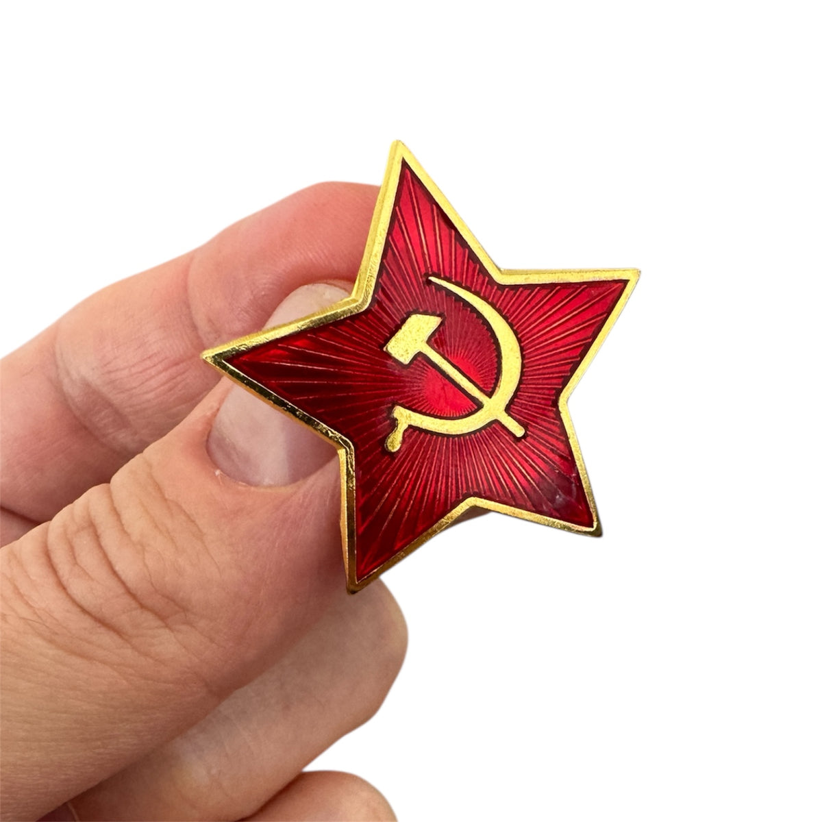 Soviet Red Star Hammer and Sickle Enamel Pin Badge 3.3 cm
